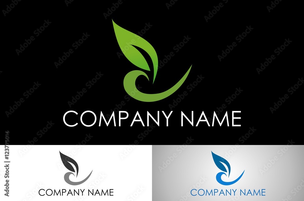 leaf logo vector Stock Vector | Adobe Stock