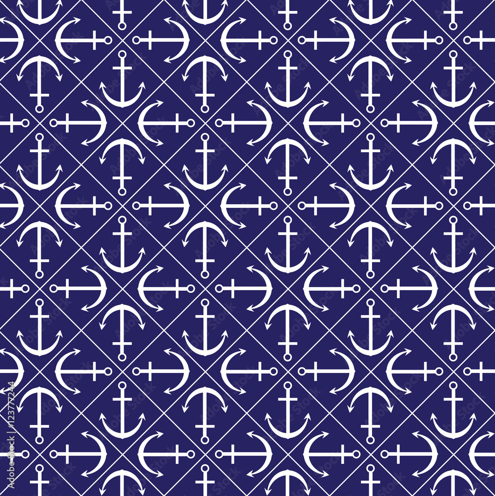 Seamless anchor pattern in vector format. Stock Vector | Adobe Stock