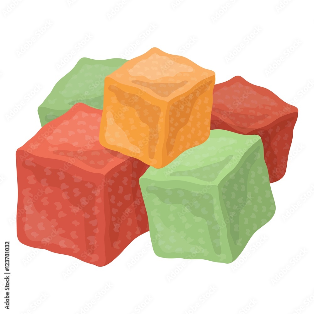 Turkish delight icon in cartoon style isolated on white background ...