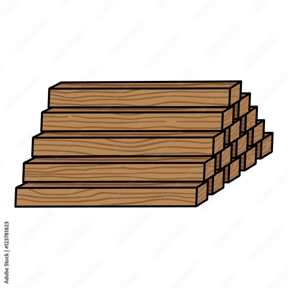 Stack of lumbers icon in cartoon style isolated on white background ...