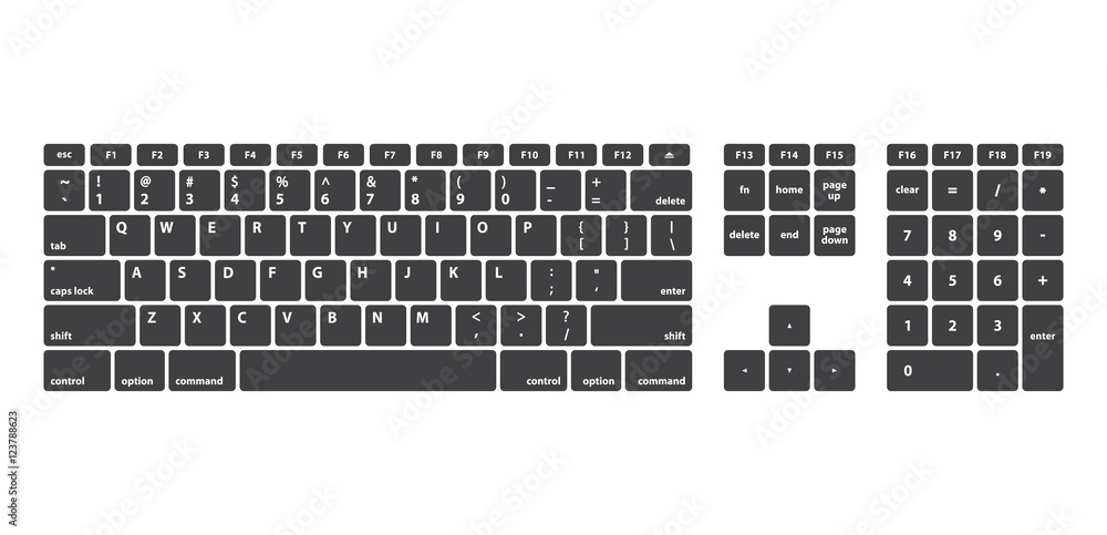 Full Keyboard Keys For PC - Isolated Vector Illustration Stock Vector ...