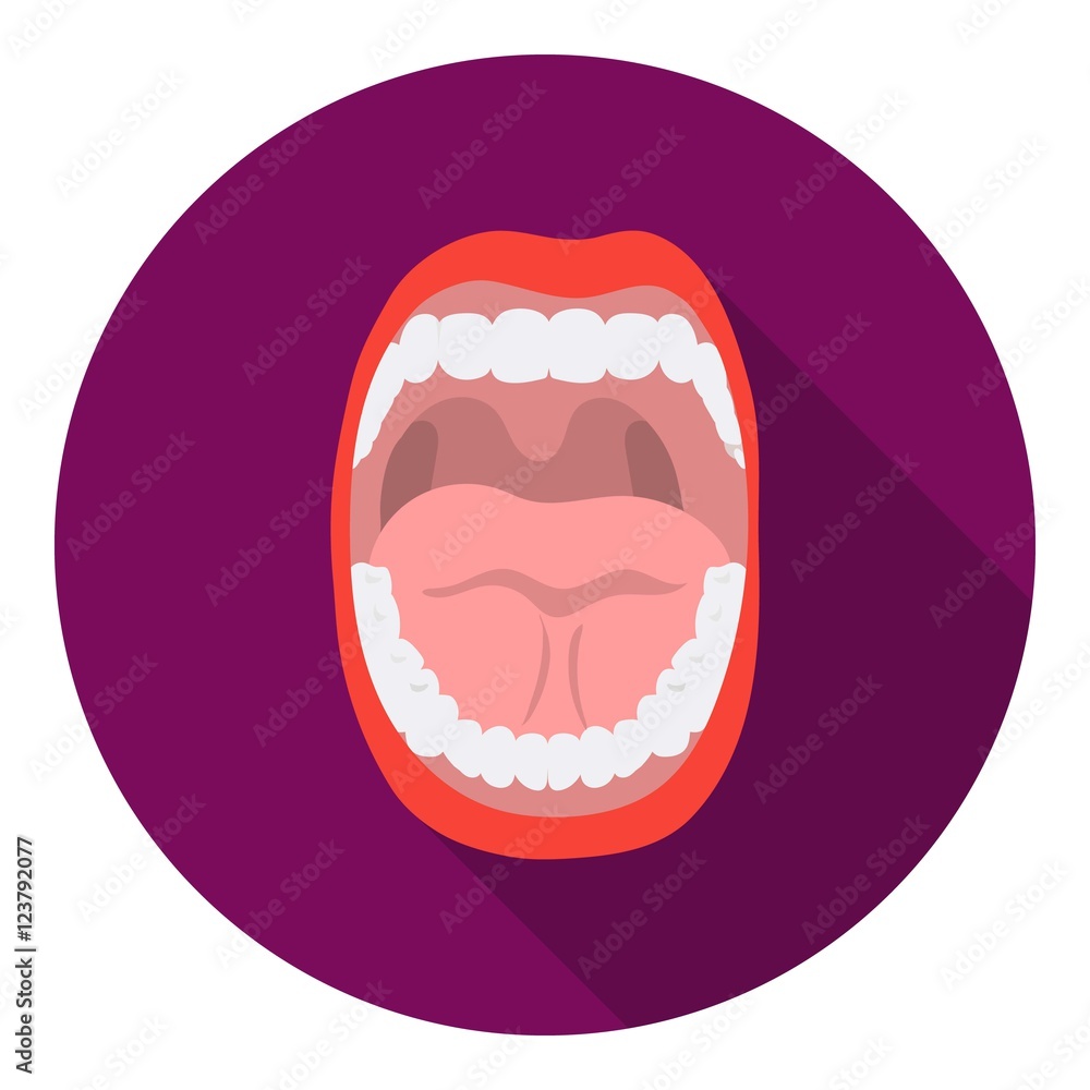 Mouth icon in flat style isolated on white background. Organs symbol ...
