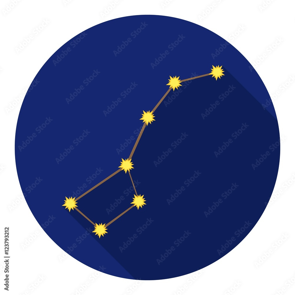 Ursa Major icon in flat style isolated on white background. Space ...