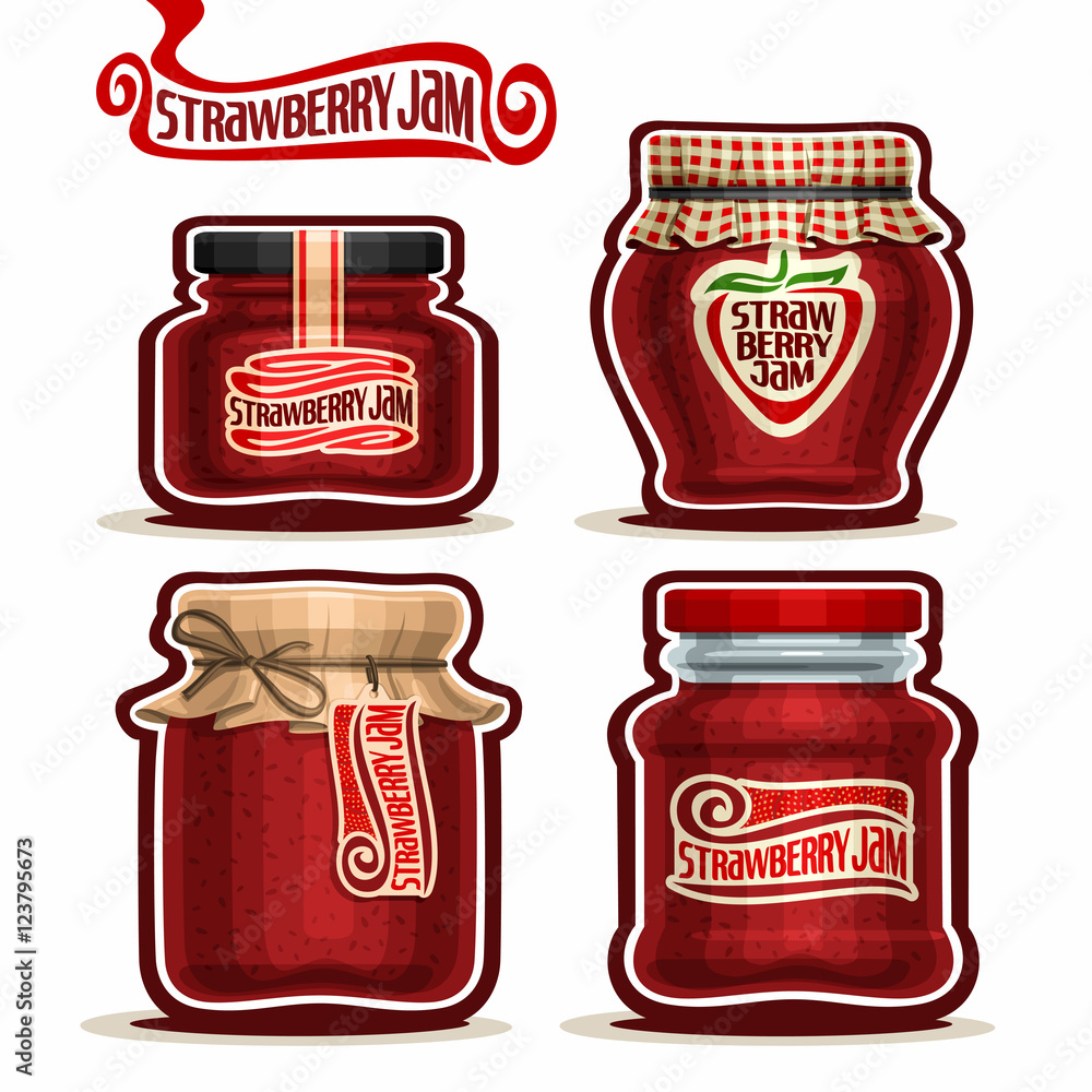 Strawberry Jam Jar Labels