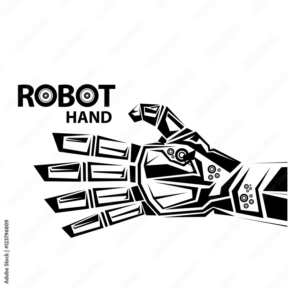 vector robotic arm symbol. robot hand. Stock Vector | Adobe Stock