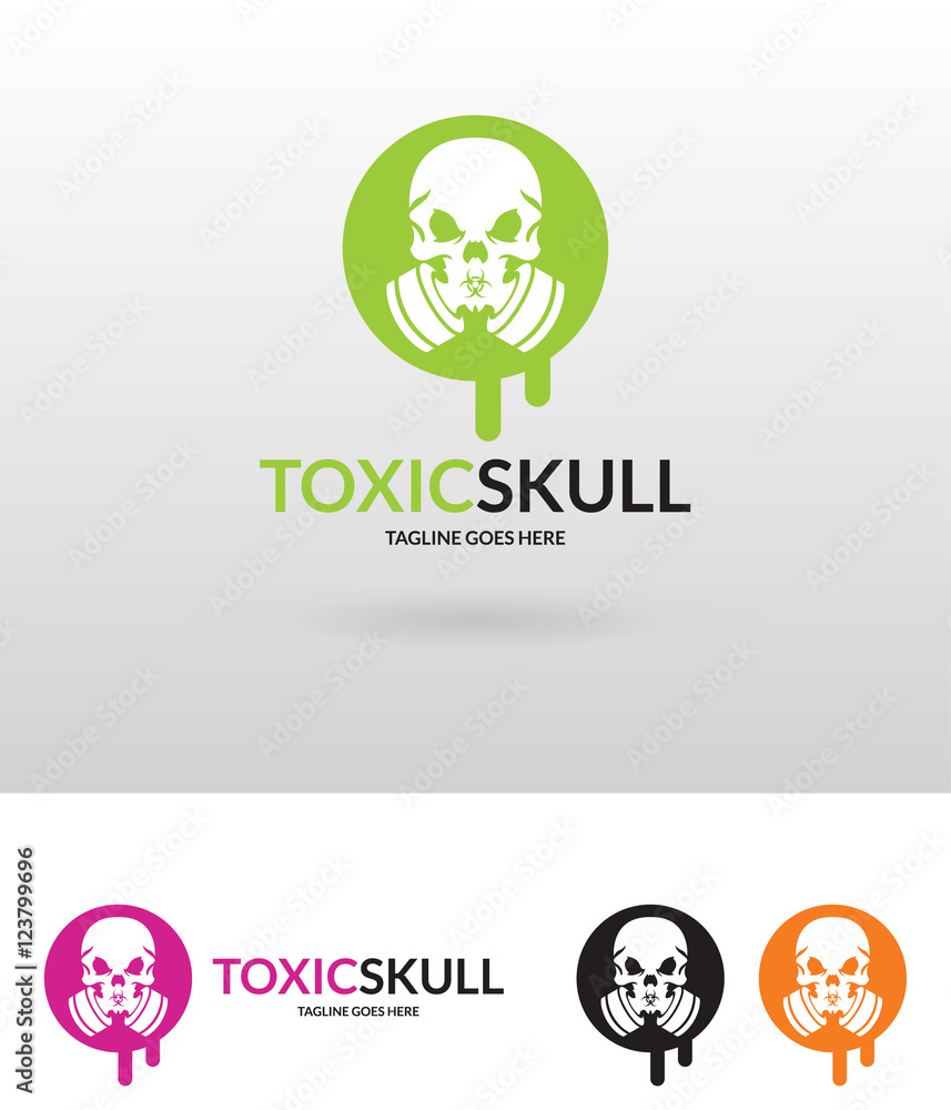 Toxic logo template. Skull logo. Stock Vector | Adobe Stock