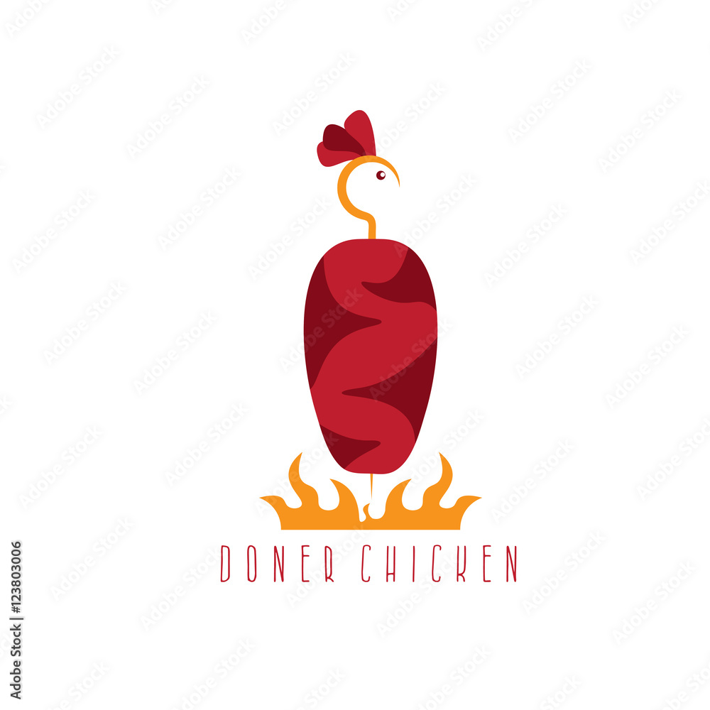 simple flat vector illustration of doner chicken kebab Stock Vector ...