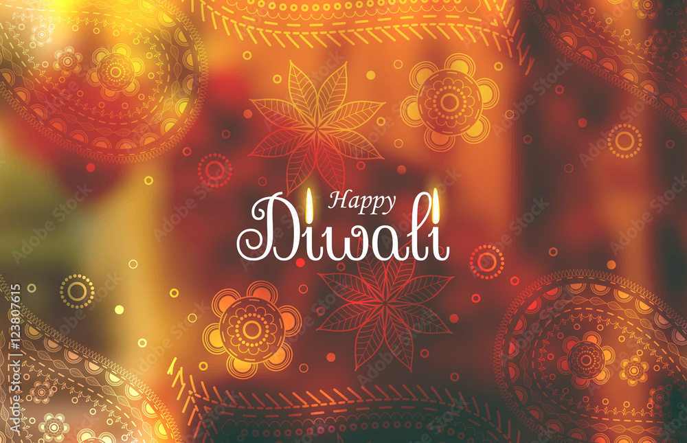 awesome diwali wallpaper background with paisley pattern Stock Vector ...