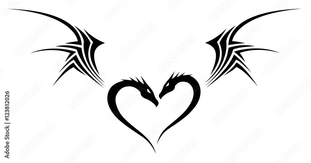 Dragon Heart Tribal Tattoo