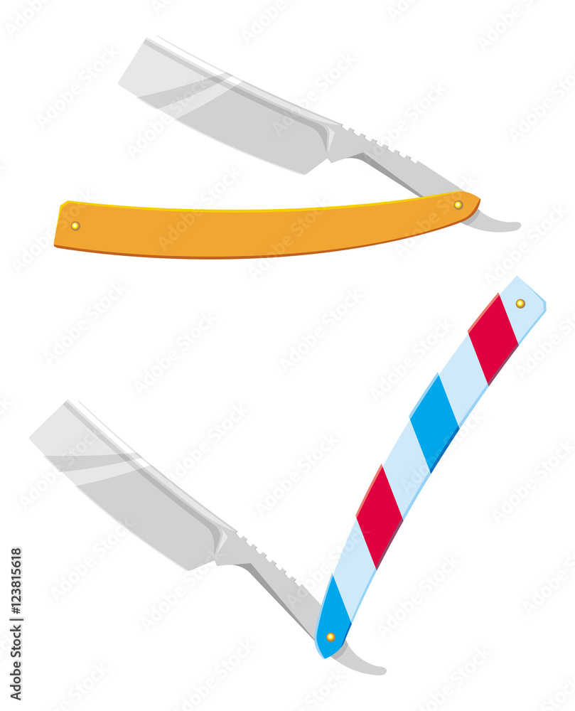 Straight razors. Traditional shaving. Vector clip art. Stock Vector ...