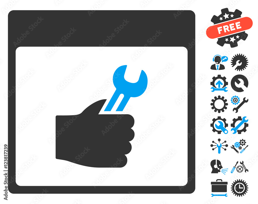 Spanner Service Hand Calendar Page pictograph with bonus configuration ...