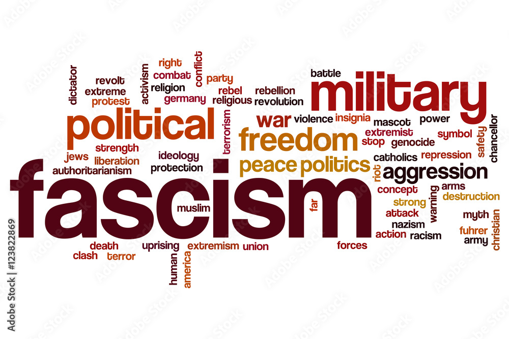 Poster Fascism word cloud against white background – Tableau | Europosters