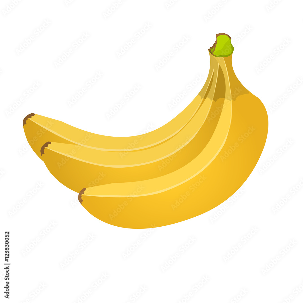 Banana batch isolated on white background. Tropical fruits. Stock ...