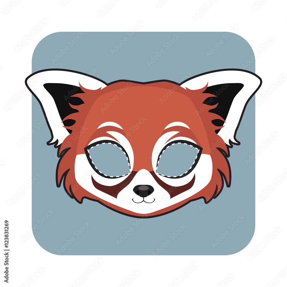 Red Panda mask for Halloween and other festivities Stock Vector | Adobe ...