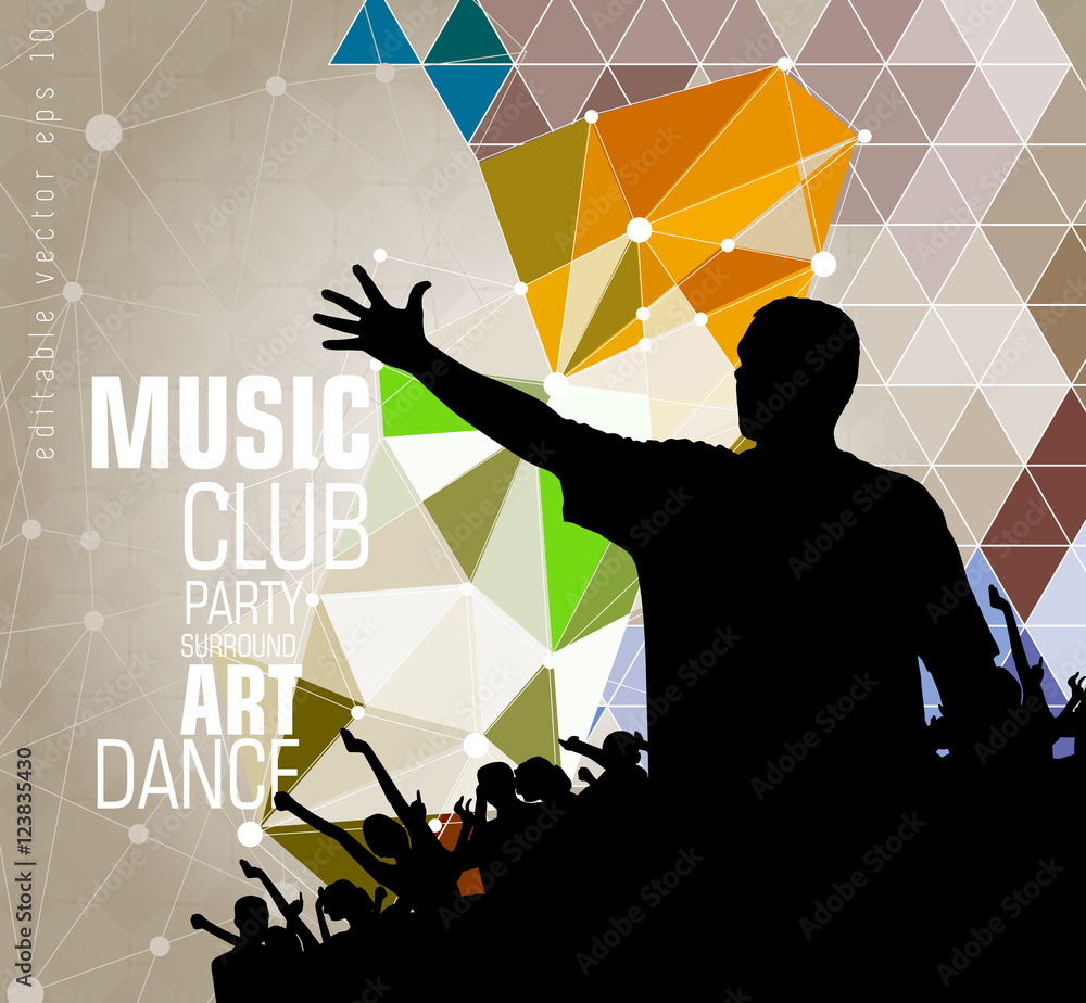 Music background with dancing people, vector Stock Vector | Adobe Stock