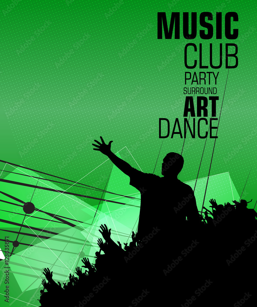 Music background with dancing people, vector Stock Vector | Adobe Stock