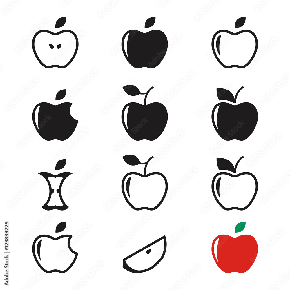 Apples icons Stock Vector | Adobe Stock