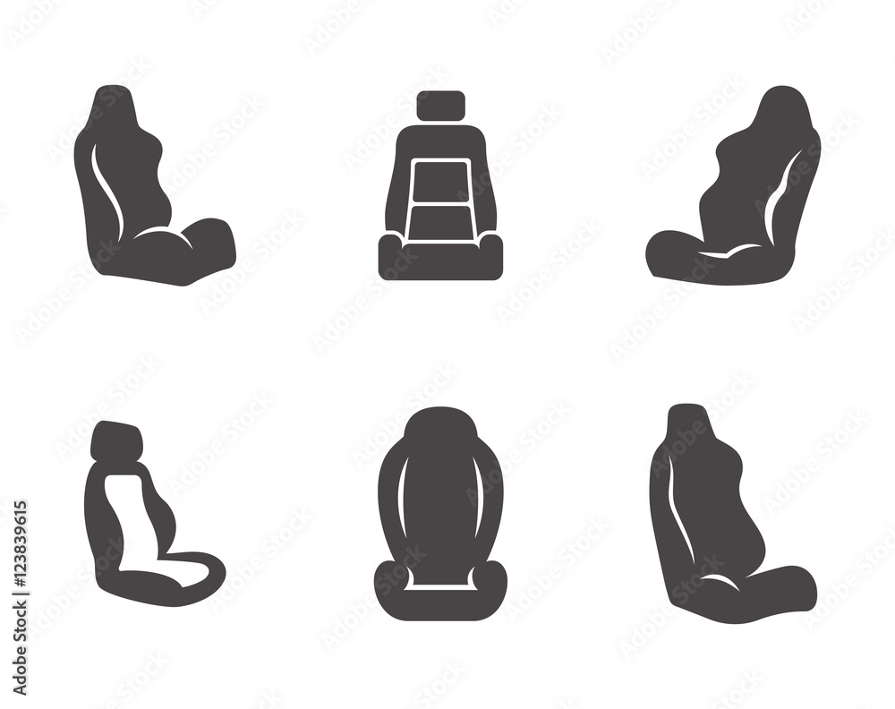 Car seat icons Stock Vector | Adobe Stock