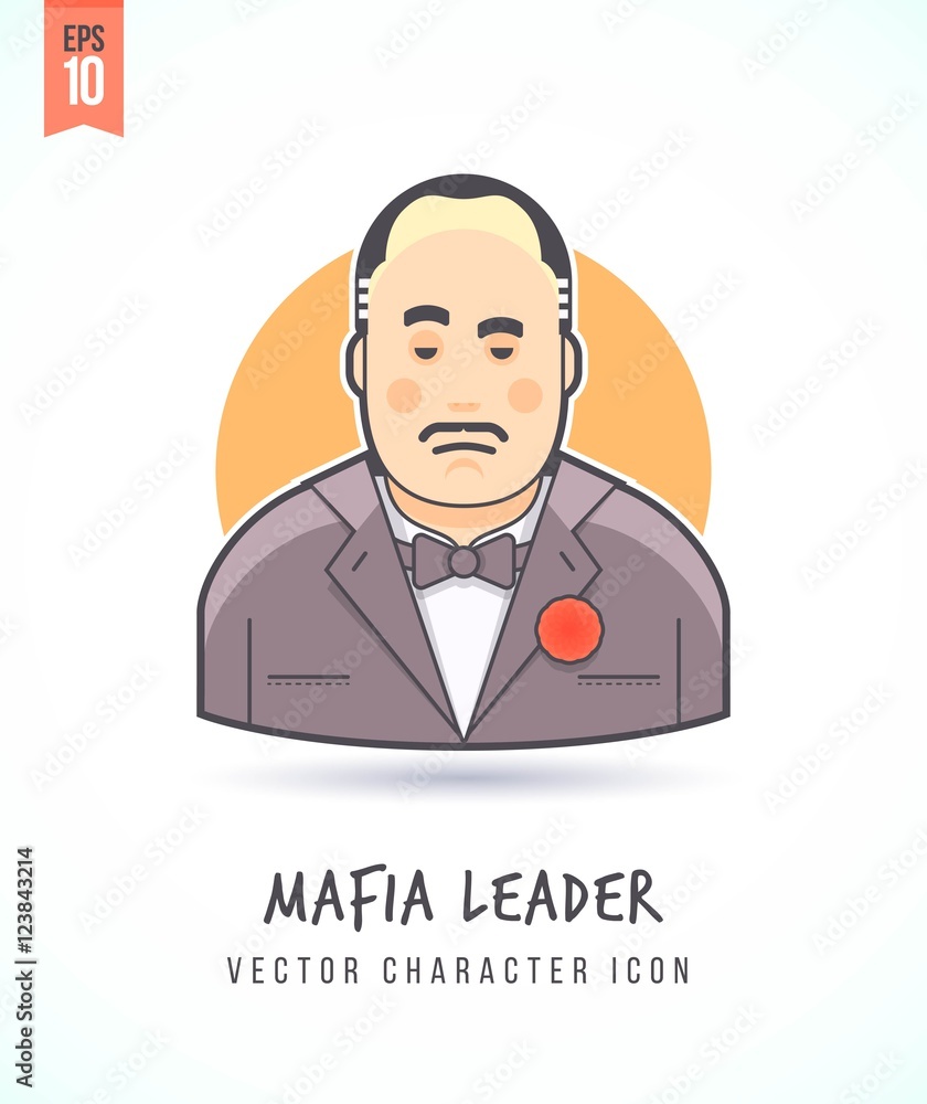 Mafia boss illustration People lifestyle and occupation Colorful and ...