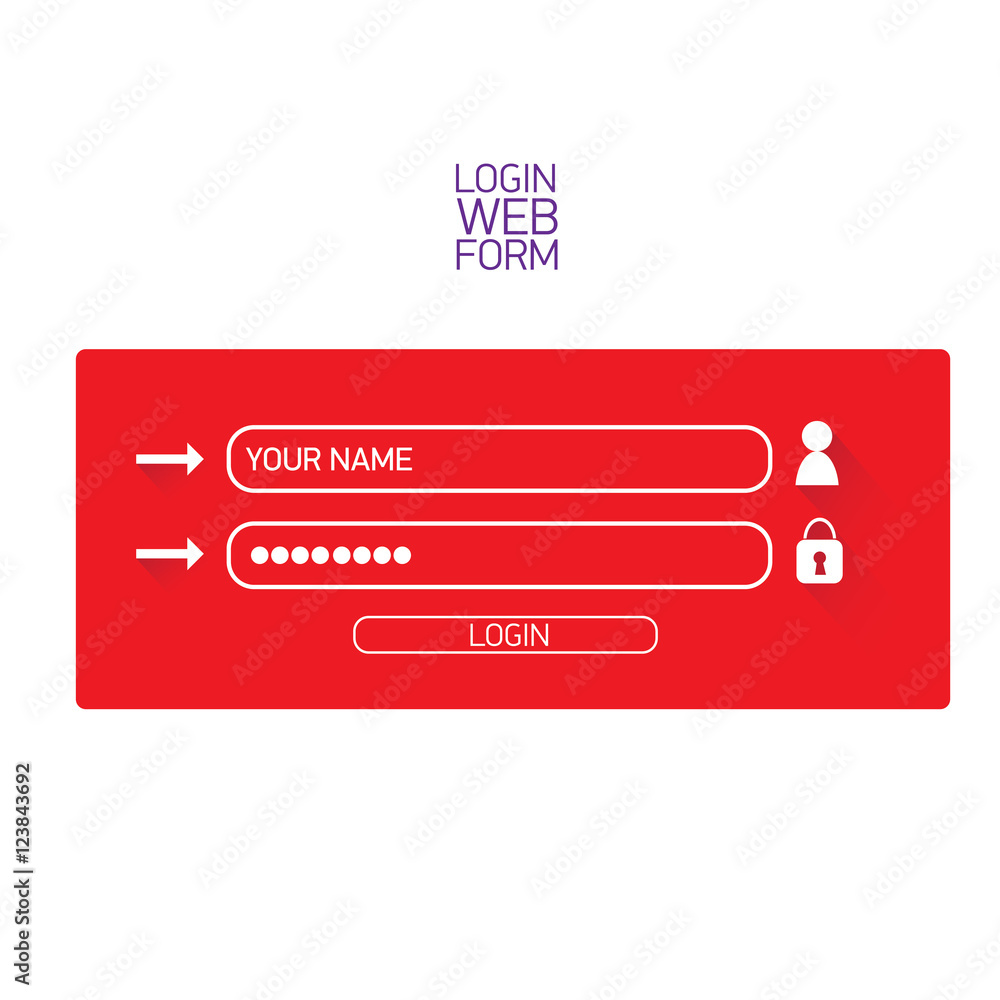 vector Login website template flat design. Stock Vector | Adobe Stock