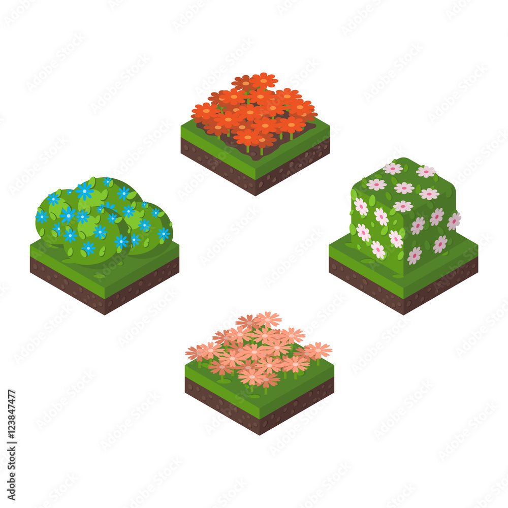 Isometric tree vector illustration. Stock Vector | Adobe Stock
