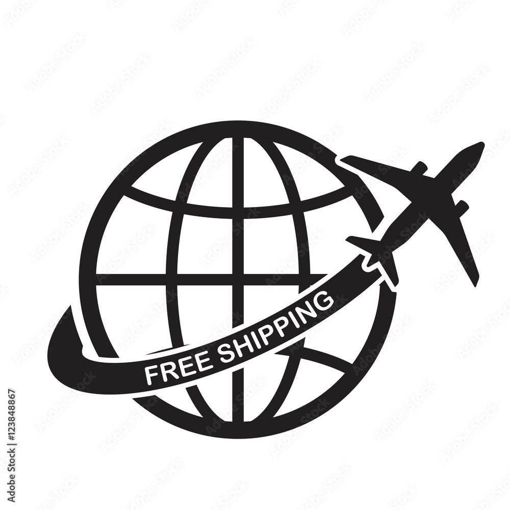 Airplane, Air Craft Shipping Around the World for Free Shipping Concept ...