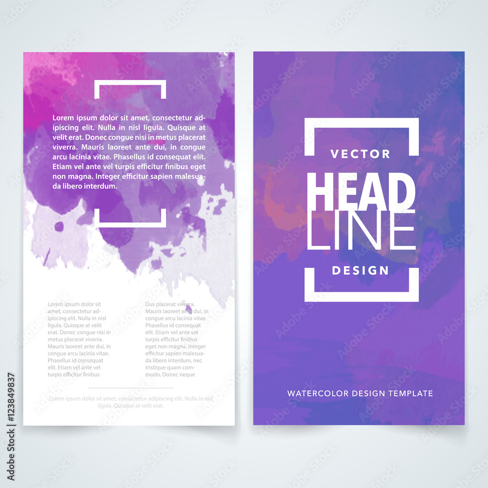 Purple Brochure design template vector.Flyers report business ...