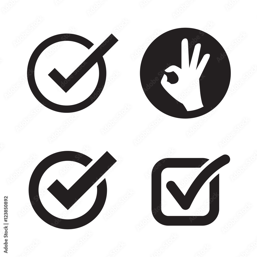 Ok icons set Stock Vector | Adobe Stock