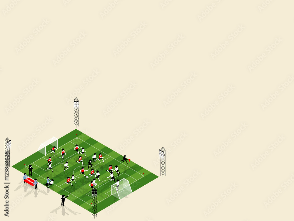 beautiful isometric graphic design illustration vector of football ...