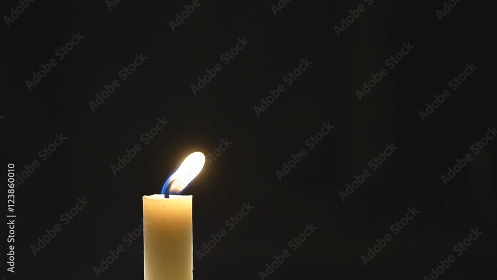 Man close-up blow out the candle. Slow motion Stock Video | Adobe Stock