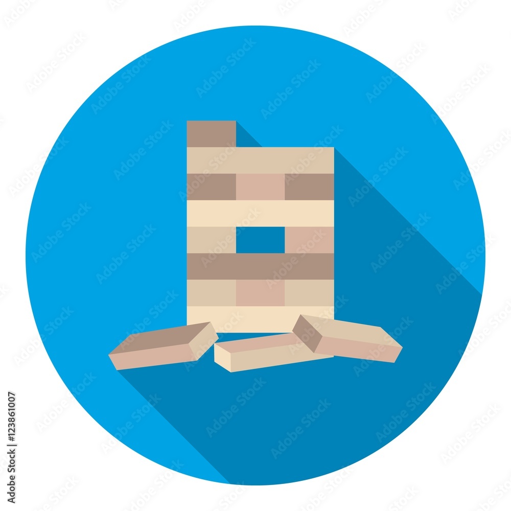 Jenga icon in flat style isolated on white background. Board games symbol stock vector ...