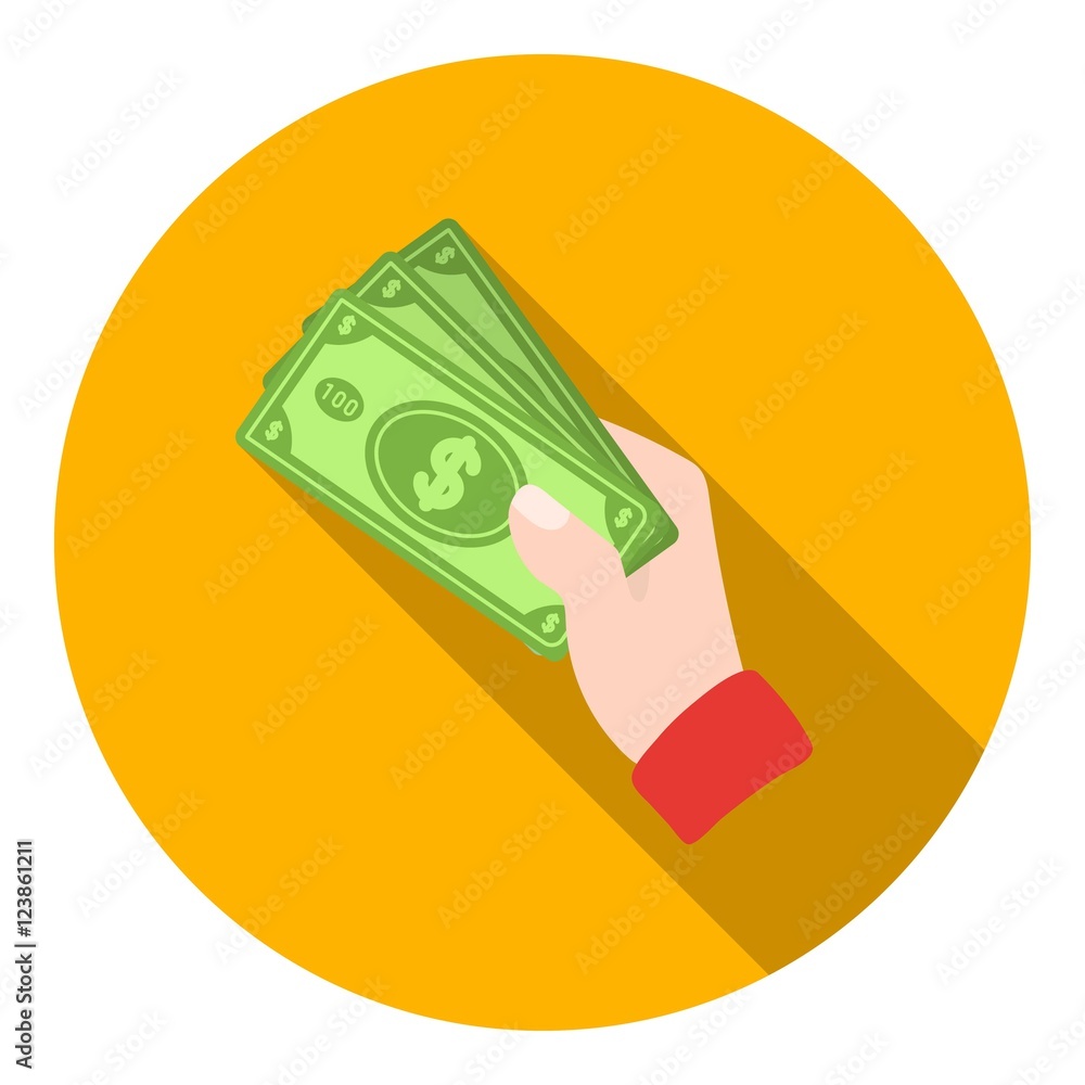 Cash icon in flat style isolated on white background. E-commerce symbol ...