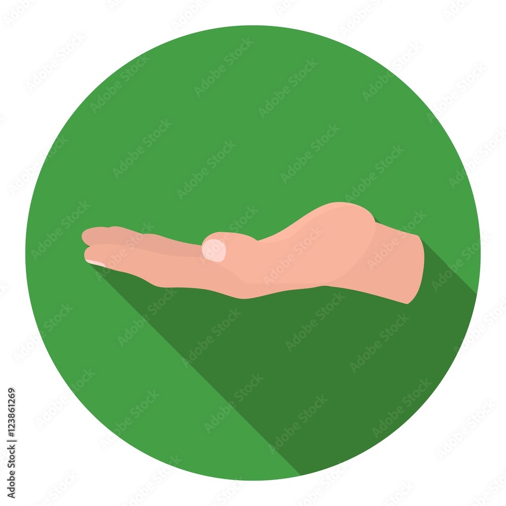 Ask for alms icon in flat style isolated on white background. Hand ...