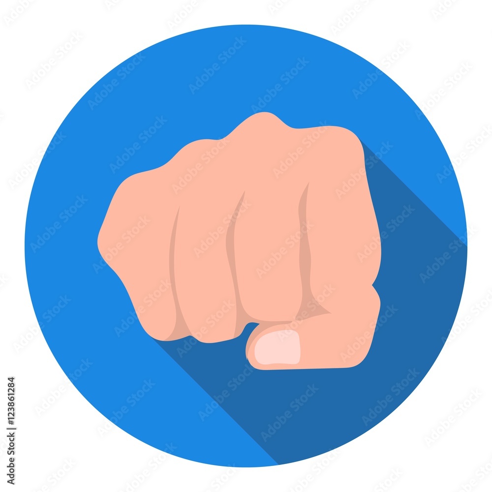 Fist bump icon in flat style isolated on white background. Hand ...