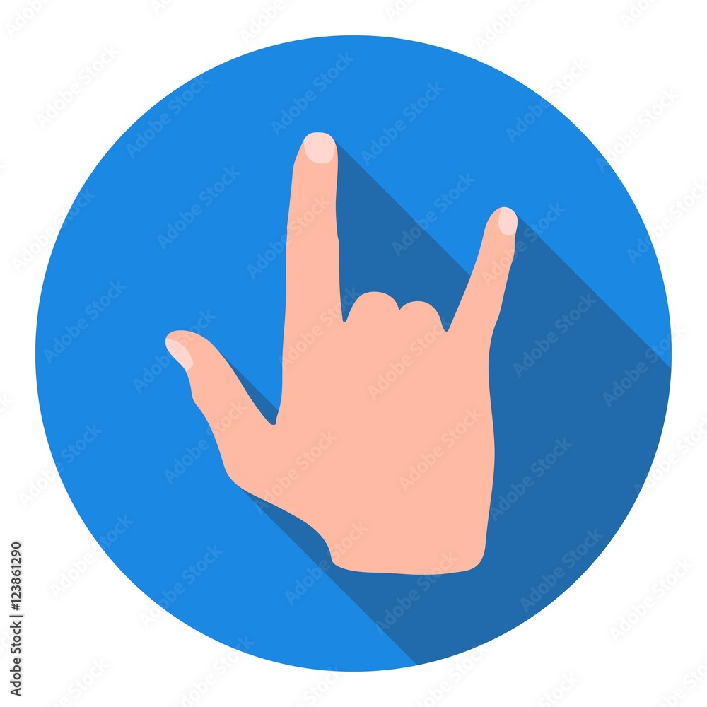 ILY sign icon in flat style isolated on white background. Hand gestures ...