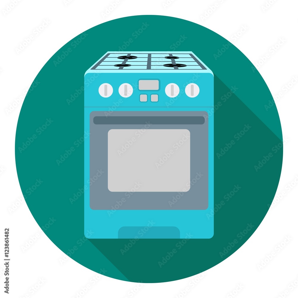 Kitchen stove icon in flat style isolated on white background ...