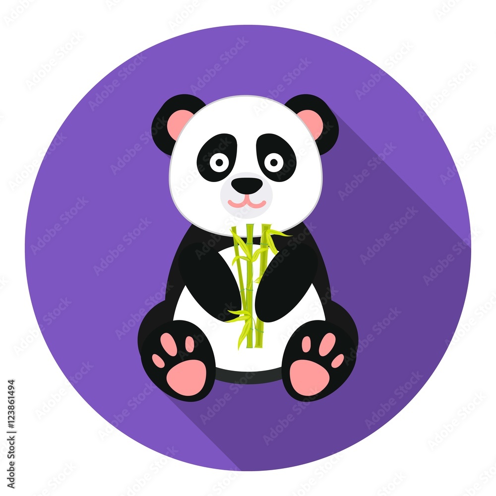 Panda icon in flat style isolated on white background. Japan symbol ...