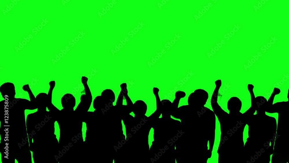Cheering crowd on green screen. Stock Video | Adobe Stock