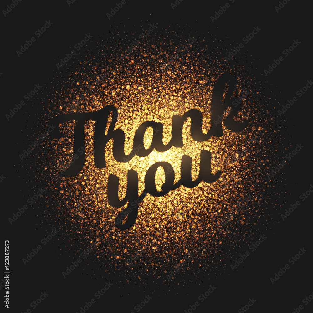 Thank You bright shimmer glowing round particles vector background ...