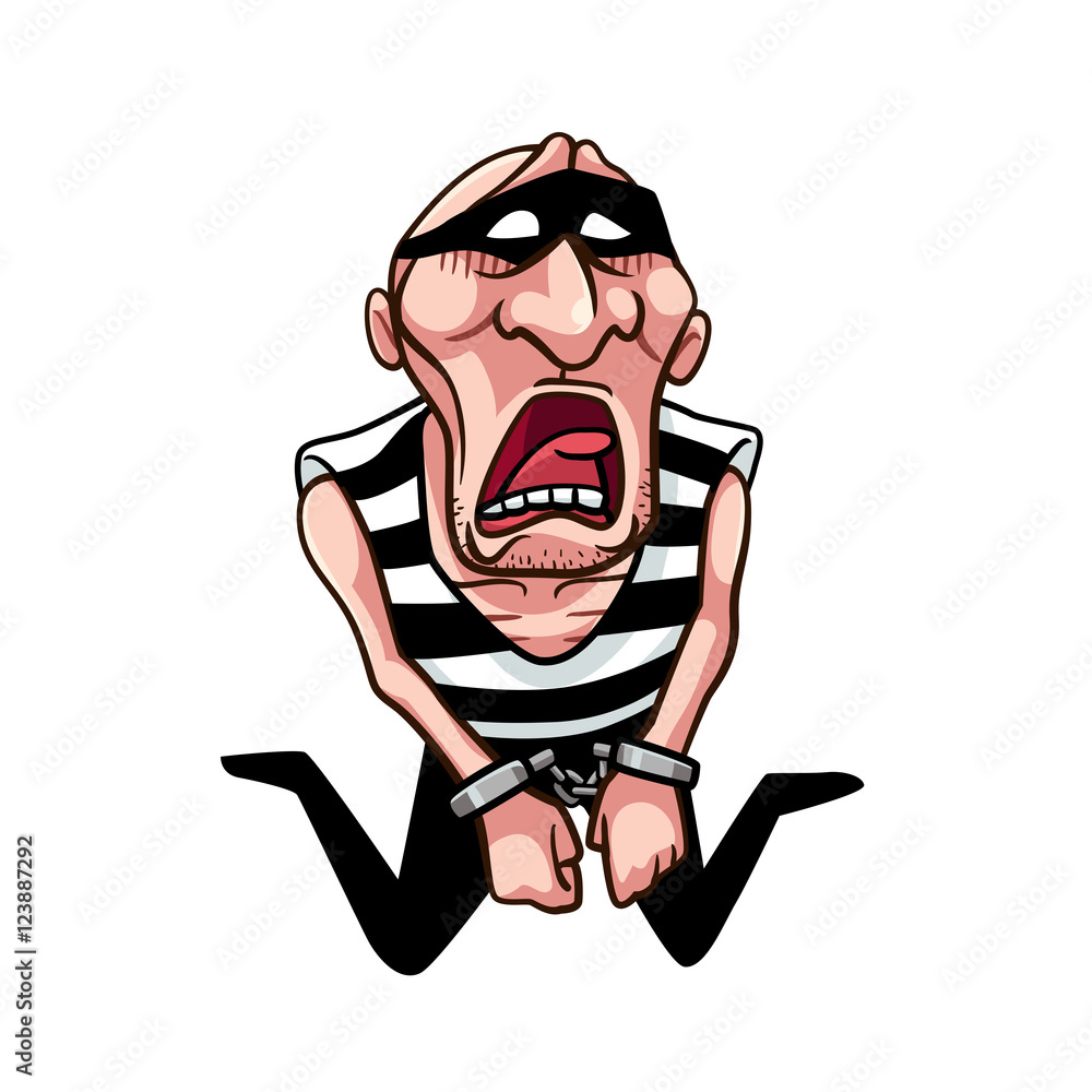 Thief is sad when he was caught Stock Vector | Adobe Stock