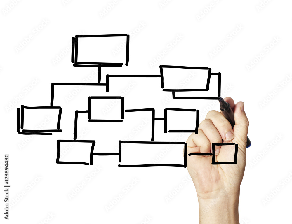 person drawing an empty diagram. Stock Illustration | Adobe Stock