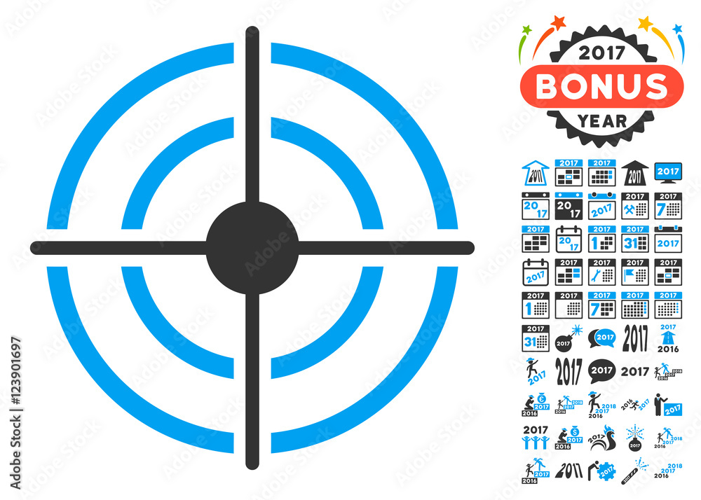 Target icon with bonus 2017 new year clip art. Vector illustration ...