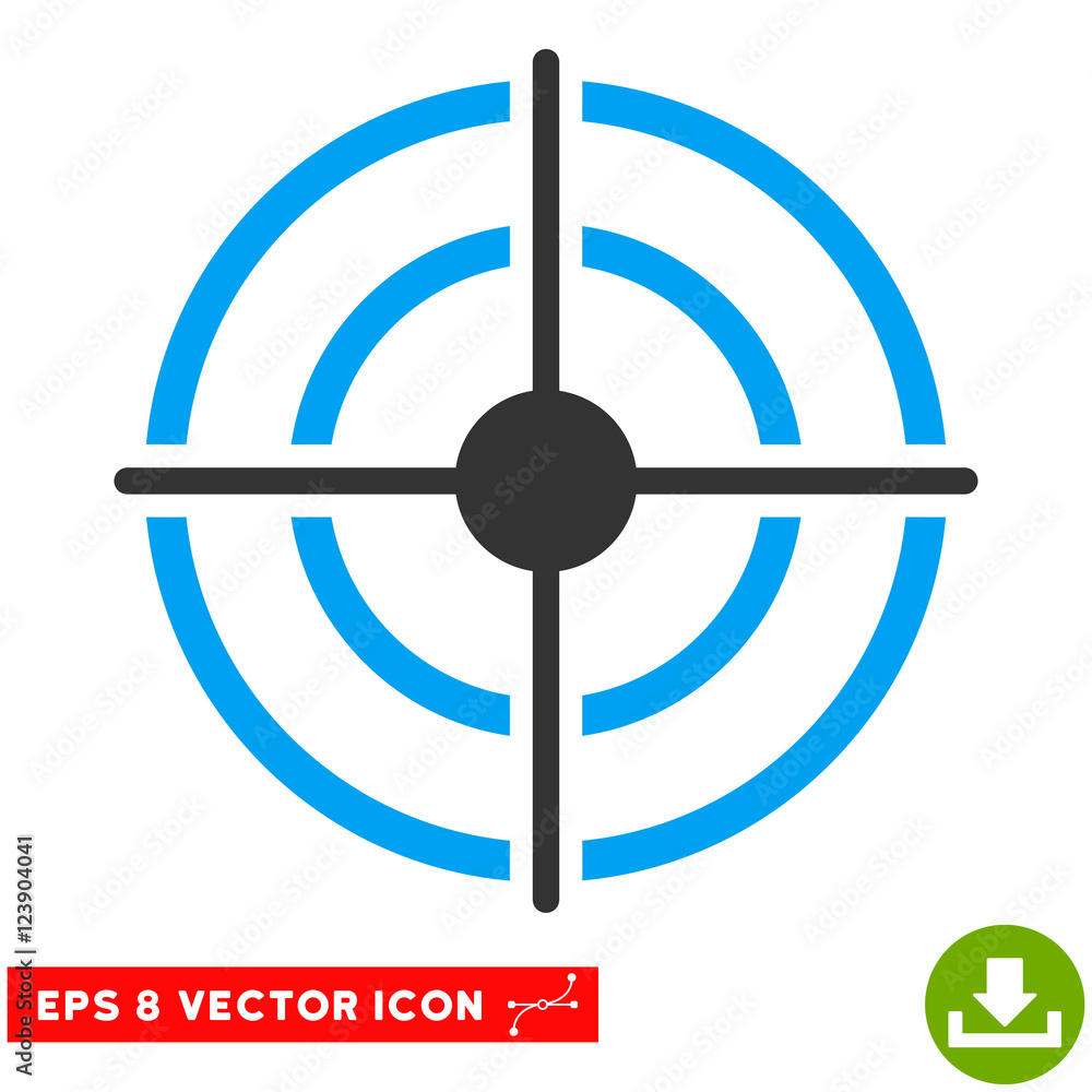 Target EPS vector pictogram. Illustration style is flat iconic bicolor ...