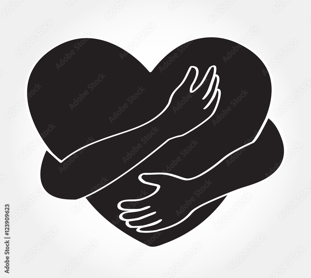hugging heart vector , Hug yourself , Love yourself Stock Vector ... hugging heart vector , Hug yourself , Love yourself Stock Vector ...