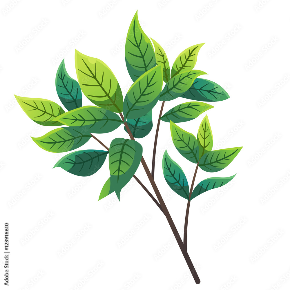 Tree branch cartoon style Stock Vector | Adobe Stock