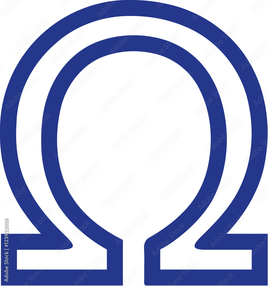 Greek omega sign outline Stock Vector | Adobe Stock