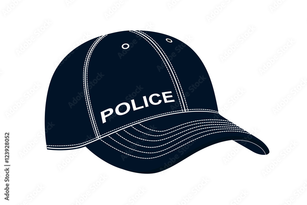Police baseball cap in vector on white background.The logo of the cap ...