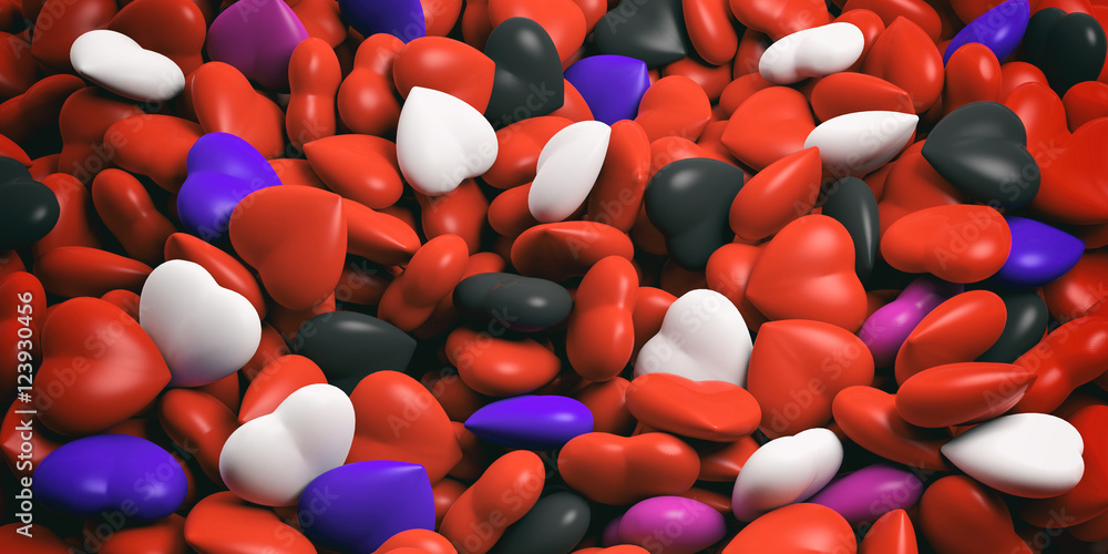 Hearts background. 3d illustration Stock Illustration | Adobe Stock