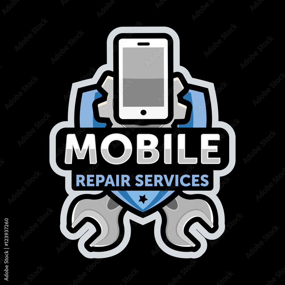 mobile repair logo icon Stock Vector | Adobe Stock
