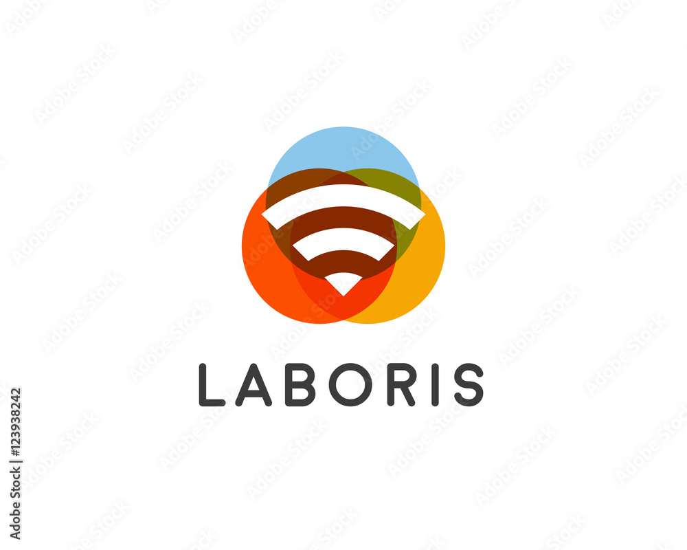 Wifi wireless internet signal logo design. Connection vector icon ...